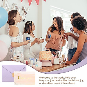 IM-MISE 48-Pack Thank You Cards for Baby Shower | Wedding | Bridal Shower | Business, Blank Notes with Envelopes & Stickers, Gold Foil Watercolor Thank You Greeting Cards