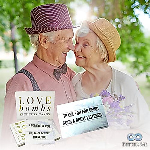 Better Me Love Bombs Kindness Cards - 111 Appreciation Cards & Encouragement Cards, Love Notes for Him & Just Because Gifts for Her, Valentines Day Gratitude Gifts