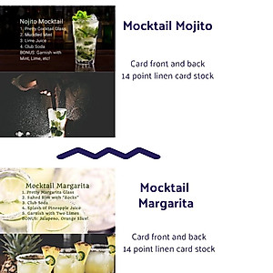 Easy Order Mocktail Cards, 20 Count Variety Pack - Hand to Bartender Or Server to Get Exactly What You Want - Mocktail Recipe Book for Dry January (Mocktail Variety Pack)