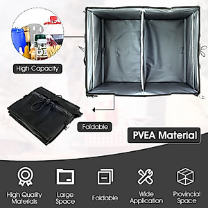 Large Grill Utensil Caddy with Paper Towel Holder, Collapsible Picnic Bag Organizer for BBQ Supplies, Easy Carry Griddle Caddy for Utensil, Plate, Portable Bag for Travel, Trunk, RV