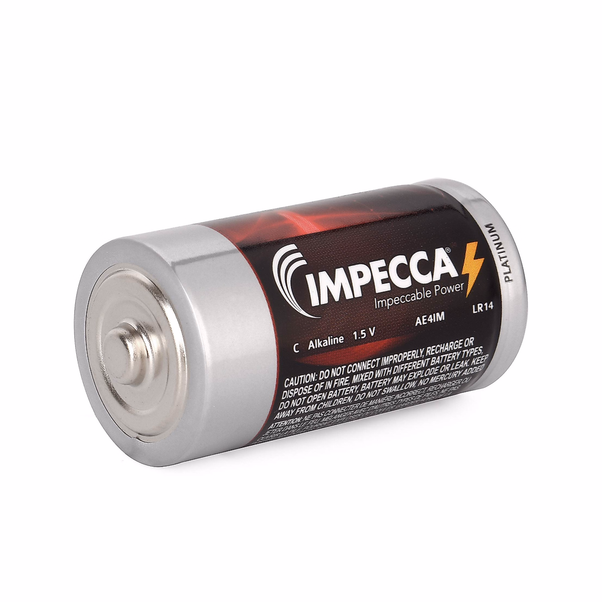 Impecca C Batteries High-Performance Alkaline C Cell Battery with A 10 Year Ultra Long Lasting Shelf Life Leak Resistant 1.5V All-Purpose Batteries Platinum Series, 12-Pack