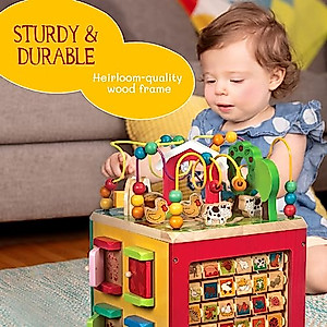 Battat – Wooden Activity Cube – Discover Farm Animals Activity Center for Kids 1 year +, Standard