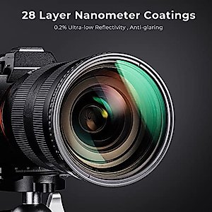 K&F Concept 82mm Variable ND Filter ND2-ND32 Camera Lens Filter (1-5 Stops) No X Cross HD Neutral Density Filter with 28 Multi-Layer Coatings Waterproof (Nano-X Series)