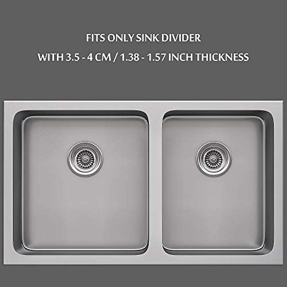 GOOD TO GOOD Sponge Holder Sink Caddy - Kitchen Sink Organizer for Sponges, Liquid Soap, Scrubber, Brush and Other Dishwashing Accessories - for Divider Only 3.5 > 4 cm / 1.38 > 1.57 inches