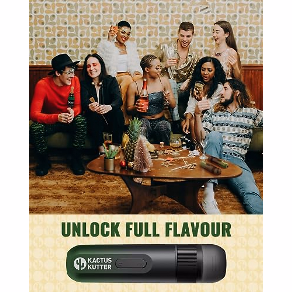 KactusKutter K1 Electric Spice Grinder Battery Powered Automatic Portable For Kitchen Herb Grinding - Holds up to 1 Gram (Shadowed Emerald)