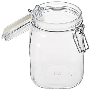 Bormioli Rocco Fido Storage Jar-Wire Bail-1 L-1 Pack, 1 liter, Clear