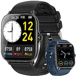 Zhizhi Smart Watch for Men Women: Fitness Tracker Bluetooth (Make/Answer Call) Waterproof Smartwatch Android Phone iPhone Digital Sport Running Watches Health Sleep Heart Rate Monitor Step Counter