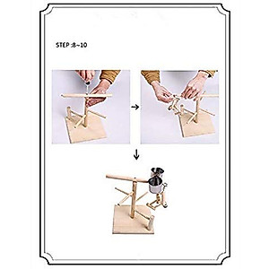 Litewoo Bird Table Perch Stand Playpen Wood Parrot Playground Exercise Training Playgym with Feeder Cups