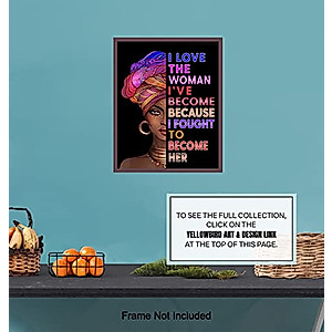 African American Afrocentric Wall Art Decor - Black Art - Motivational Wall Art - Positive Quotes Wall Decor - Encouragement Gifts for Women Girls - Inspirational Quotes - Motivational Posters Sayings