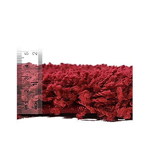 Rugs.com - Über Cozy Solid Shag Collection Rug – 8' x 10' Cherry Red Shag Rug Perfect for Living Rooms, Large Dining Rooms, Open Floorplans