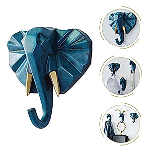 Homoyoyo Jewelry Hanger Cute Wall Hooks Resin Animals Shape Wall Mounted Coat Rack Wall Storage Hangers Wall Art Hook Deer Elephant Coat Elephant Head Wall Decor Wall Mount Clothes Rack