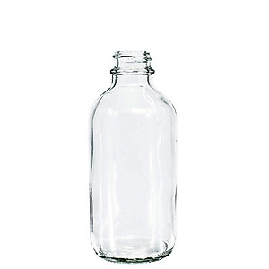 (Pack of 24) 4 oz. Clear Boston Round with Nitrile Rubber Black Graduated Glass Dropper