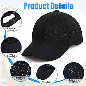 Geyoga Quick Dry Baseball Cap Mesh Sports Cap Workout Tennis Hat for Men Women Adults Outdoor Sports(Black and White,2 Pieces)