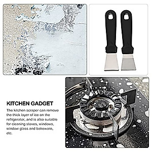 SOLUSTRE 4pcs Refrigerator Ice Shovel Stainless Steel Ice Scraper Snow Removal Cleaning Freezer Frost Shovel Remover Scoop for Refrigerator Fridge Freezer