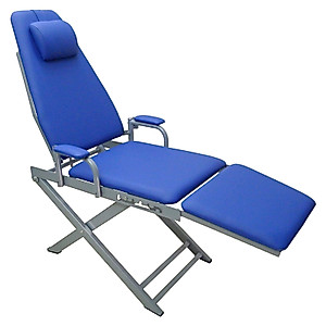 Portable Folding Mobile Chair with LED lamp and Tray + Waste Basin Blue