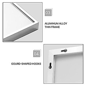 NeuType Full Length Dressing Mirror 65"x22" Large Rectangle Bedroom Floor Standing Wall-Mounted Mirror Hanging or Leaning Against Wall Aluminum Alloy Thin Frame (Silver)