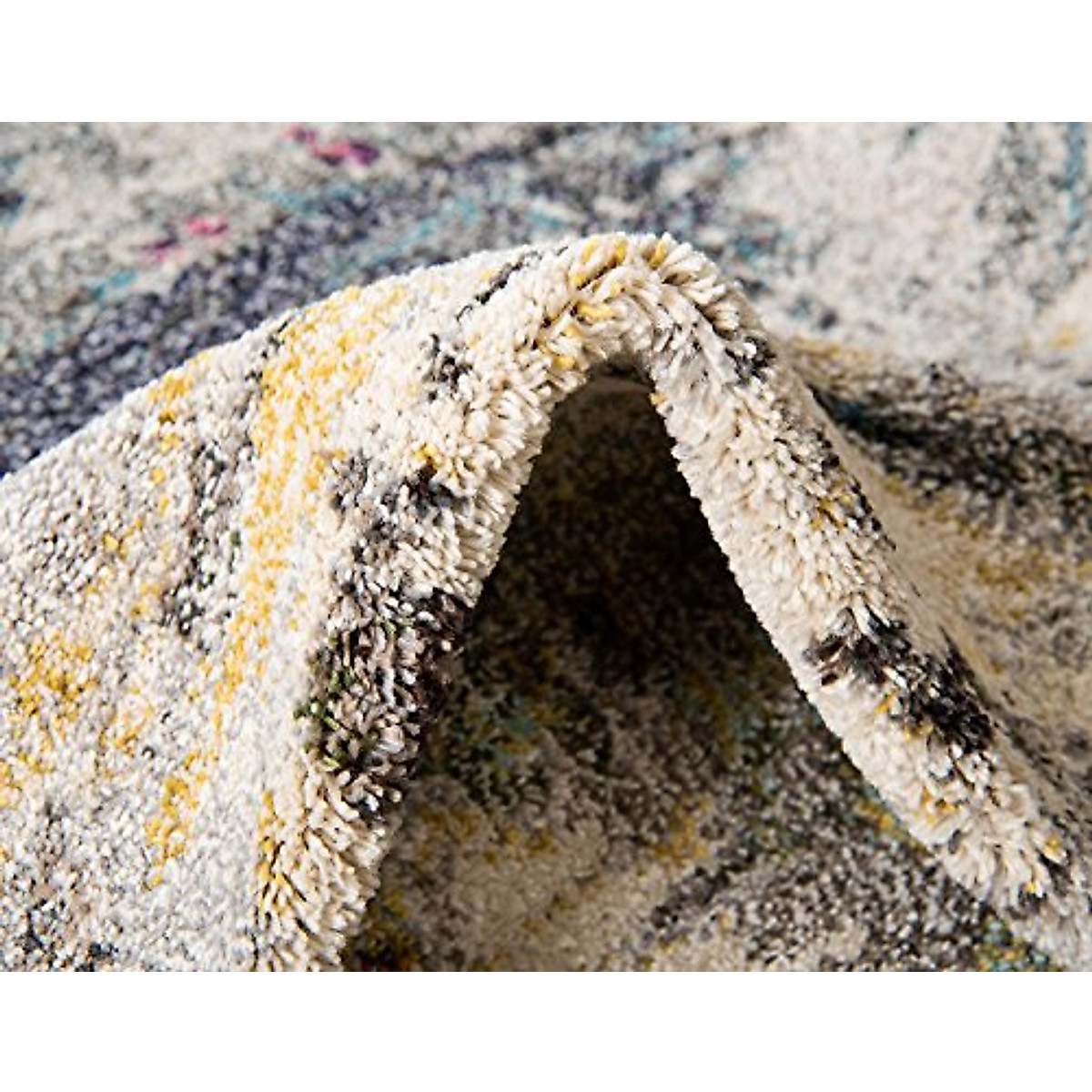 Unique Loom Chromatic Collection Modern Rustic & Vibrant Abstract Area Rug for Any Home Décor, 5 x 8 ft, Beige/Gray