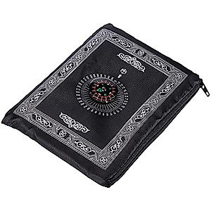 Anlising 2 Pieces Portable Travel Prayer Mat with Compass, Waterproof Polyester Prayer Rug, Muslim Travel Prayer Mat, for Ramadan Gifts (60cm×100cm)