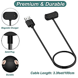 Kissmart Charger Cable for Amazfit GTS 2, GTS 2 Mini, GTS 2e, GTR 2, GTR 2e, GTS 4 Mini, T-Rex Pro, Bip 3, Bip U, Zepp E/Z, USB Charging Cable Dock Cord 3.3ft Smartwatch Accessories