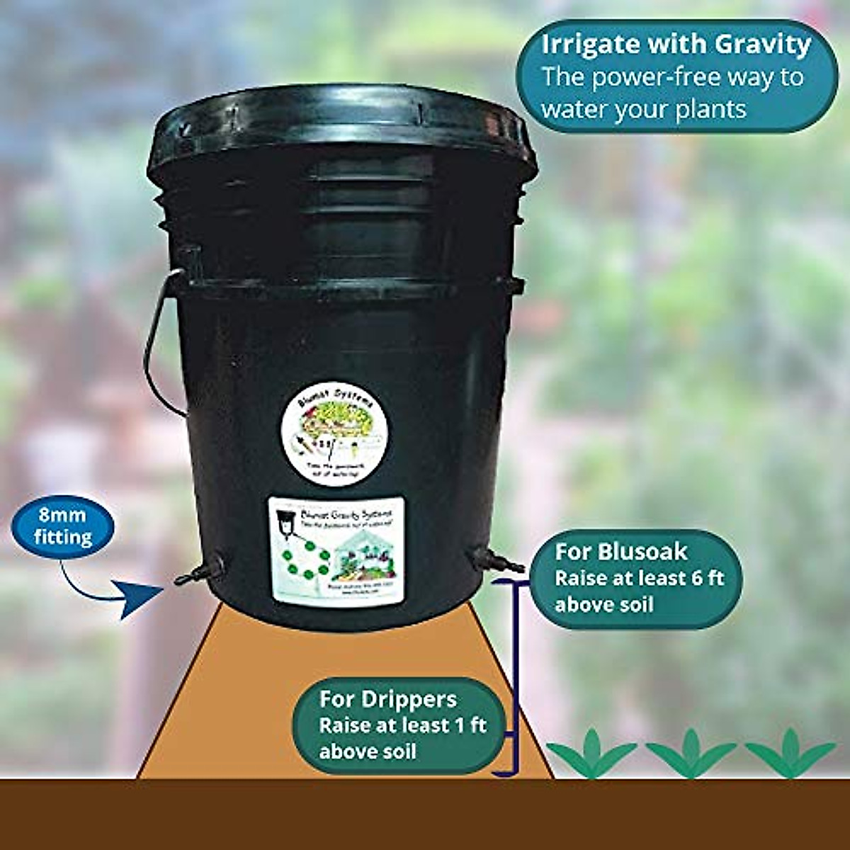 Blumat Drip System - 12 Pack Medium Deluxe Kit with Reservoir - Smart Automatic Watering System, Great for Vacation, Made in Austria