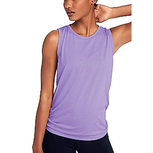 Bestisun Workout Tank Tops for Women Mesh Gym Athletic Shirts Tie Back Workout Tank Mesh Muscle Tank Purple XL