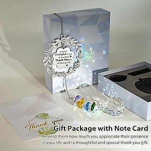 Thank You Gifts for Women, Sun Catcher Gift with Engraved Thank You Message, Hanging Crystal Suncatcher Ornament for Window Rainbow Maker, Appreciation Gift, Gratitude Gifts for Friend Family Teacher