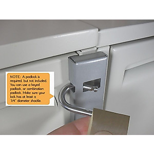 File Cabinet Locking Bar. Fits 5 Drawer File Cabinets. Includes Cobalt Drill Bit. (Gray)