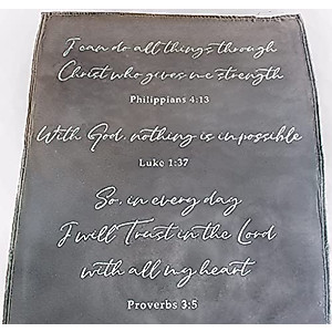Double Creek Lightweight Scripture Throw Blanket Inspirational Verses Philippians 4:13, Luke 1:37, Proverbs 3:5, Comfort Blanket 50"x 60" Get Well Gift Men Women