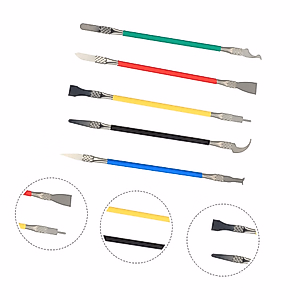 ULDIGI 5pcs Scraper Kit Metal Scraper Phone Disassemble Tool Opening Sticker Remover for Phone Stickers for Phones Repair Prying Opener Cell Phone Stainless Steel