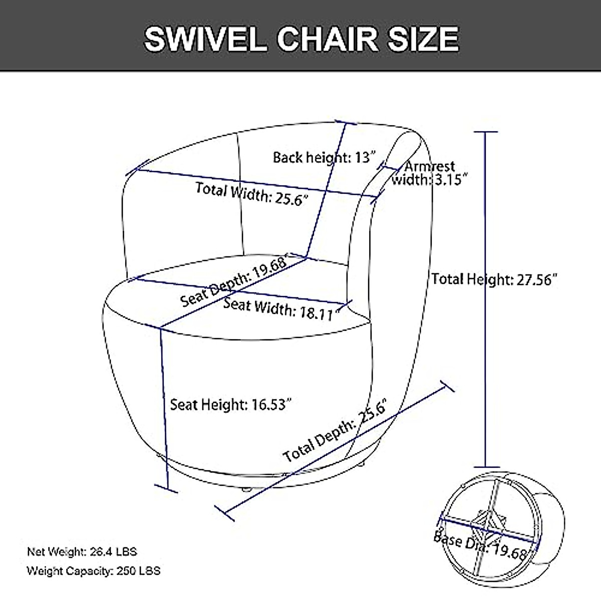CALABASH Swivel Barrel Chair for Living Room, Accent Round 360° Swivel Club Chairs, Velvet Upholstered Modern Arm Chairs for Nursery, Bedroom, Office, Hotel, Pink