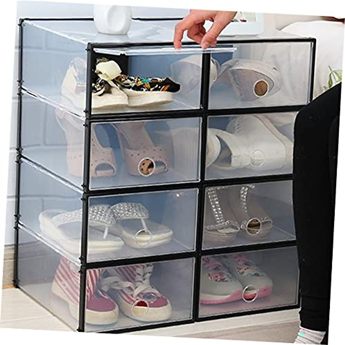 WATIIFUFU 4pcs Box Shoes Storage Shoes Organizer Shoe Holder Shoes Case Container Clamshell Pp