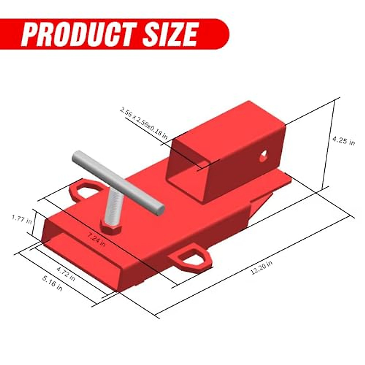 Forklift Trailer Hitch Attachment, AIWARGOD 1PC 2" Receiver Trailer Towing Adapter with Chain Red