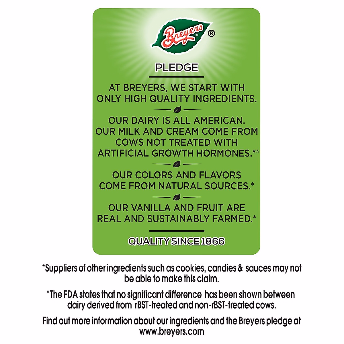 Breyers, Vanilla All Natural Ice Cream, Pint (8 Count)