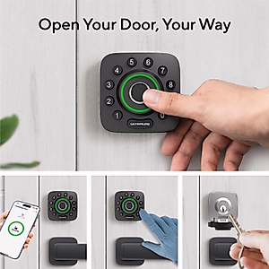 Smart Lock, ULTRALOQ U-Bolt Pro with Bridge WiFi Adaptor, 6-in-1 Keyless Entry Door Lock with App, WiFi, Bluetooth, Fingerprint and Keypad, ANSI Grade 1 Certified, Smart Door Lock, Front Door Lock