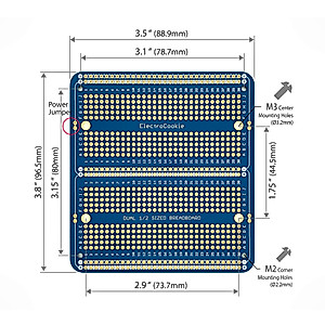 ElectroCookie Large PCB Prototype Board Kit Solderable Breadboards for Electronics Projects Compatible for DIY Arduino Soldering Projects, Gold-Plated (6 Multi-Pack, Blue)