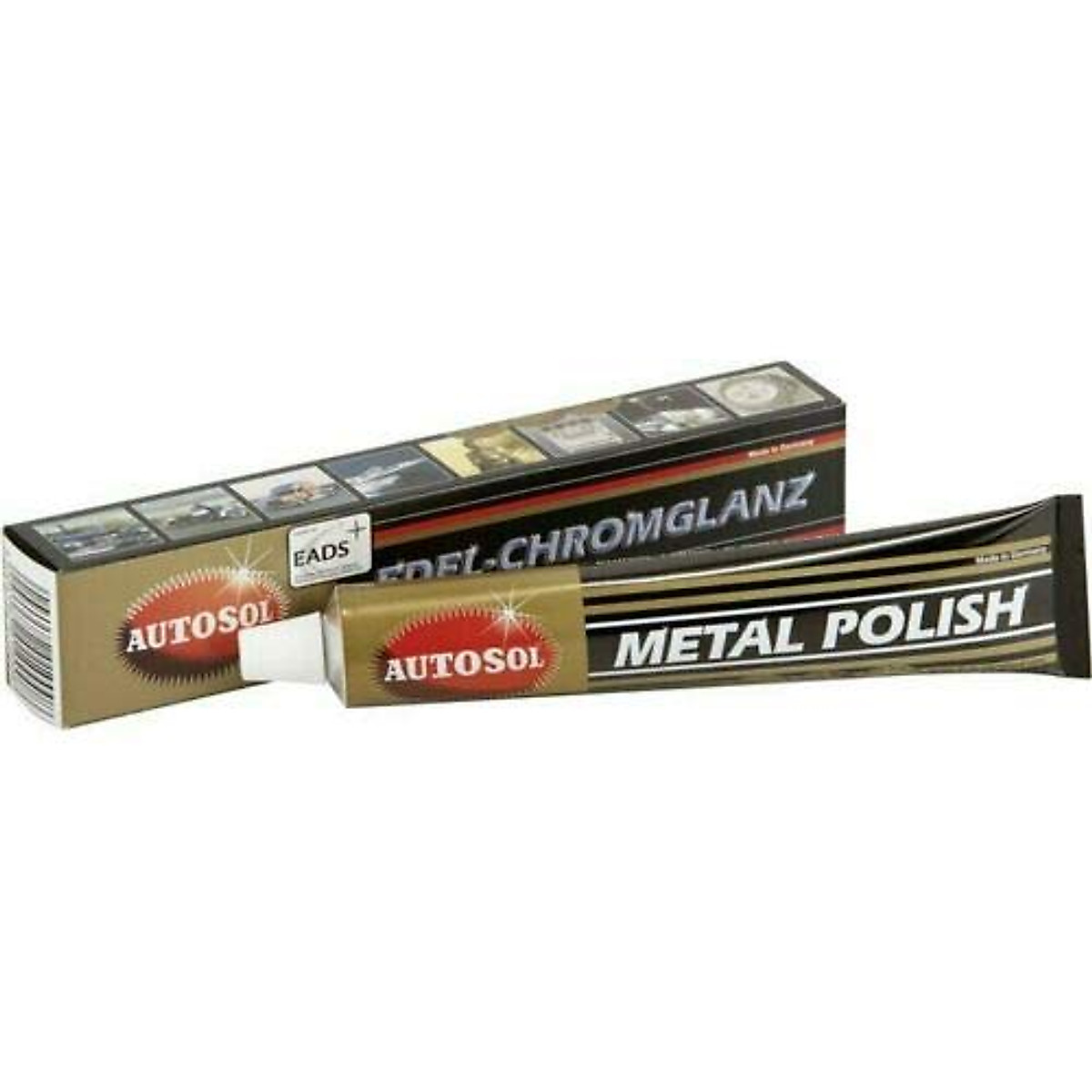 Autosol Metal Chrome Aluminum Polish Buffer with 3pc Drill Buff Kit - 3.5 Ounce Tube