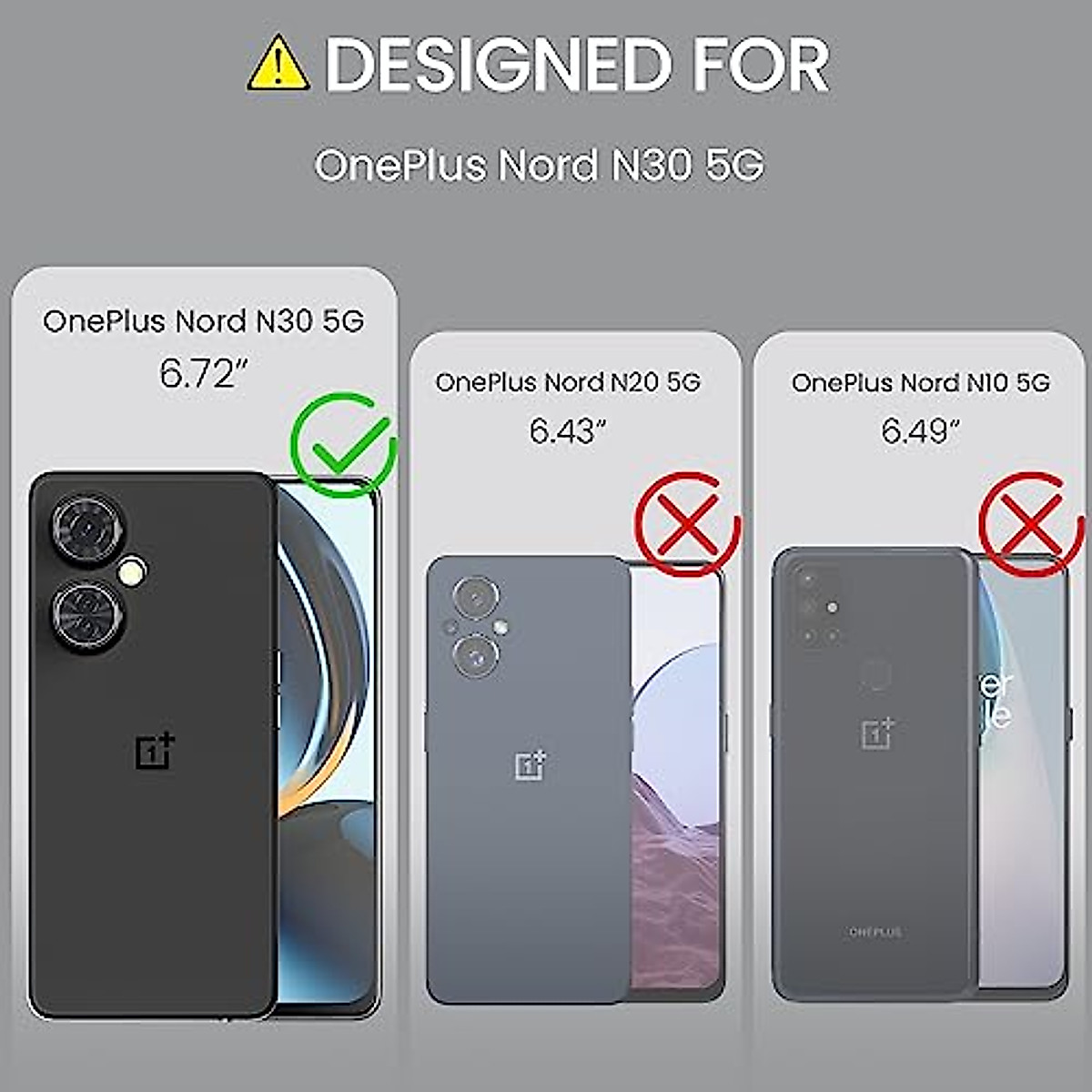 Dretal for OnePlus Nord N30 5G Case, with Stand Kickstand Ring and Camera Cover with Tempered Glass Screen Protector, Military Grade Shockproof Protective Cover for OnePlus N30 5G (Black)