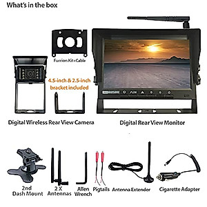 TadiBrothers Furrion Compatible Digital Wireless Plug & Play, Backup Camera Kit with 7" Monitor with Audio | 120° View Angle, 150-Ft Range, Waterproof | Observation System for RV, 5th Wheel, & Camper