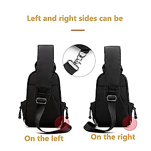 SISLNI Sling Bag Crossbody Backpack Travel Slim Shoulder Sling Backpack Chest Bag Lightweight Small Black Sling Crossbody Backpack Shoulder Bag for Men Women