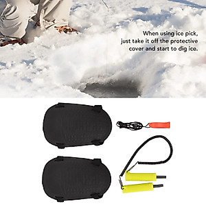 Ice Fishing Security Tool Retractable Ice Picks Hard EVA Knee Pads and Non Nuclear Whistle for Protection Outdoor (Yellow) Other Fishing Tools and Accessories