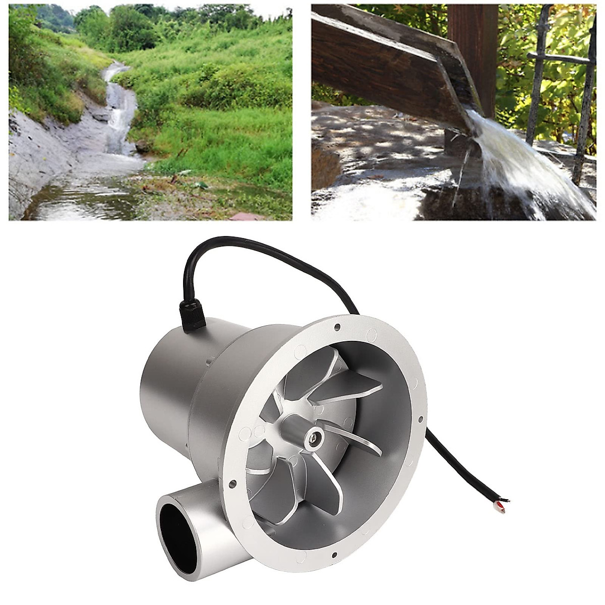 Small Water Turbine Hydro Generator Permanent Magnet Brushless Motor for Hydroelectric Power Generation Supports Charging 12V 24V Batteries for Off Grid Applications (SJ18B)