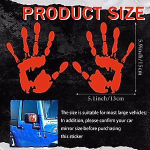 Sabary 2 Pcs Wave Stickers Wave Sign Decal Compatible with SUV Off Road Vehicle for Automobile Hand Stickers Car Decoration for Rearview Mirror Left Right(Red)