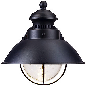 John Timberland Fordham Rustic Industrial Farmhouse Outdoor Barn Light Fixture White LED 8 1/4" Seedy Glass Dome Shade for Exterior Barn Deck House Porch Patio Outside Garage Front Door Garden