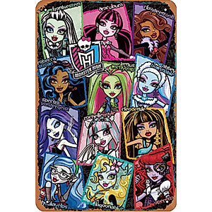 Monster High - Grid Poster Retro tin Sign Wall Art Decor Metal Sign Decoration Sign 8x12 inch