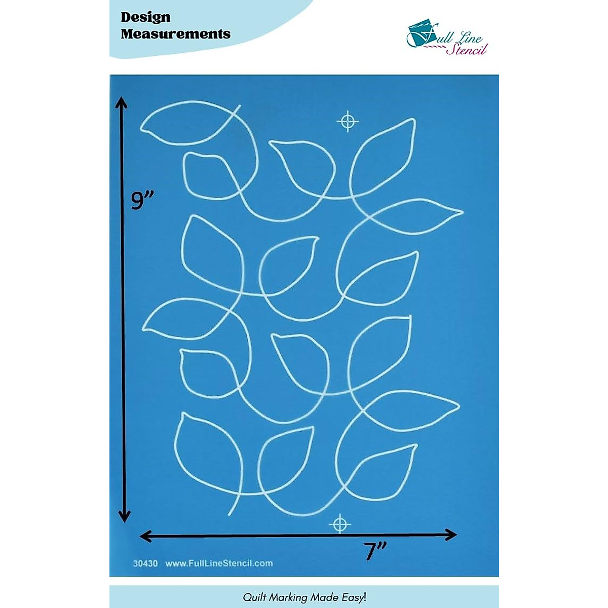 Full Line Stencil - Meandering Leaves - Edge to Edge Stencil, Continuous Line Template for Free Motion Quilting, Long-Arm Quilting (30430)