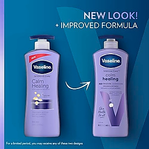 Vaseline Intensive Care Calm Healing Body Lotion 3 count for Dry Skin Made with Ultra-Hydrating Lipids and Lavender Extract to Heal and Restore Dry Skin 20.3 oz