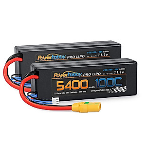 Powerhobby 3s 11.1v 5400mah 100c lipo Battery w XT90 Plug Hard Case (2 Pack) Fits : Arrma Kraton Nero Tyhpon Senton Tailon Outcast FAZON