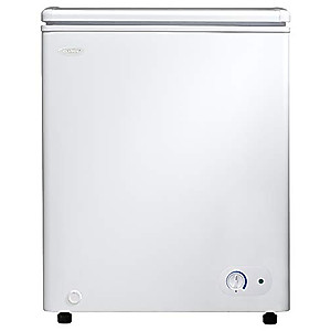 Danby DCF038A2WDB-3 3.8 Cu.Ft. Garage Ready Chest Freezer with Basket and Front-Mount Thermostat, Perfect for Dorm, Mud Room, Basement, Kitchen