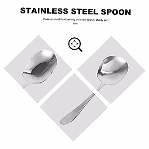 Luxshiny 2pcs Stainless Steel Kitchen Utensil Set Espresso Coffee Stirrer Espresso Spoon Buffet Serving Set Stainless Serving Spoon Big Rice Spoon Salad Spoon Western Food Serving Spoon Mix