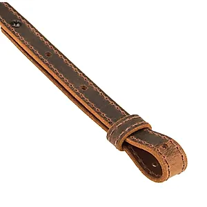 Nohma Leather Buffalo Leather Rifle Gun Sling, Crazy Horse/Brown Stitch, Amish Handmade 1" Width - Made in The USA
